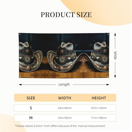 Banners and Signs for Outdoor 35x71 Backdrop for Birthday Party Business Graduation Wedding Event,American West Rodeo Hat