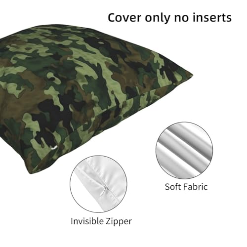 AdaNti Green Military Camo Print Throw Pillow Cover Square Soft Cushion Cover Throw Pillow Case for Home Decor Living Room Bed Couch Car 20"x20"