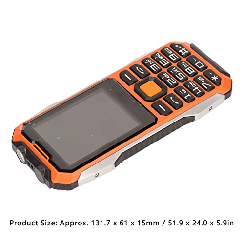 ciciglow 2G Seniors Cell Phone Dual SIM Big Button 2.4in HD Screen, 6800mAh Long Battery Life, Unlocked for Seniors (Orange)