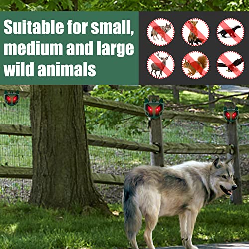 Solar Animal Repellent, Animal Repeller to Keep Skunk, Deer, Raccoon, Coyote, Fox Away from Garden Yard Farm Chicken Coop, 2Pack Deer Repellent Devices