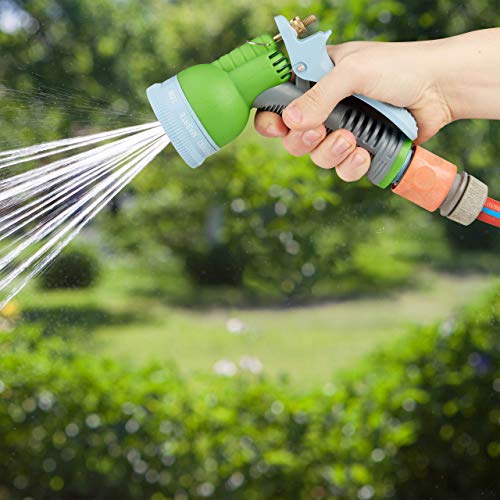 Relaxdays 10025637 Garden Pro, 8 Modes, Lockable Trigger Flow, 1/2β Connector, Hand Water Spray Gun, Multi-Coloured, Multicoloured
