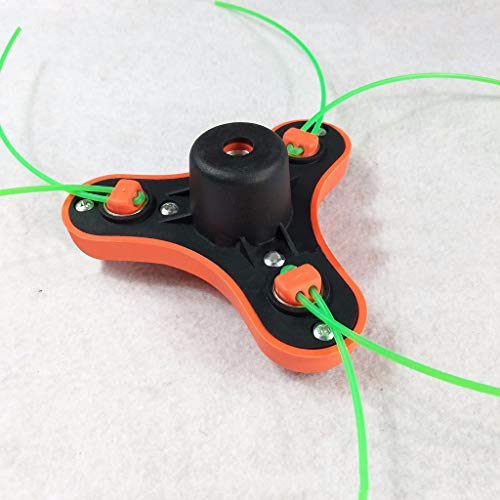 Maikouhai Universal Fit Trimmer Head for Pivotrim for Stihl for Husqvarna, ABS Universal Garden Feed Line Trimmer Lawn Mower 3 Teeth Accessories, Black & Orange
