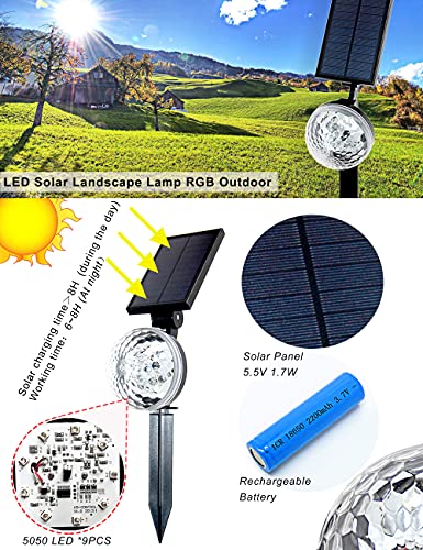 LED CONCEPT Solar Pathway Light RGB Outdoor, Solar Colorful Garden Lights, Waterproof Solar Powered Landscape Light for Walkway, Garden, Patio, Lawn, Yard(LC-Pathway Light-01)