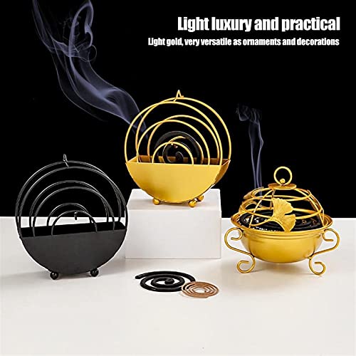 XJXJ Mosquito Coil Holder | Metal Incense Burner | Portable Insect Repellent | Home Garden Fragrance Aromatherapy | Includes Lid and Handle