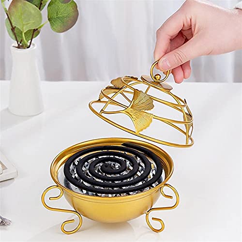 XJXJ Mosquito Coil Holder | Metal Incense Burner | Portable Insect Repellent | Home Garden Fragrance Aromatherapy | Includes Lid and Handle