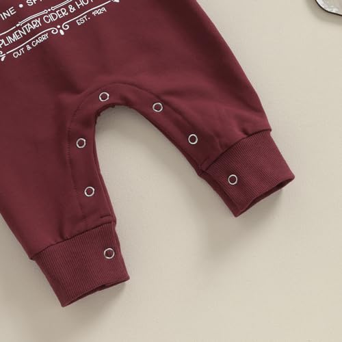 Infant Baby Girls Boys Christmas Outfits One Piece Long Sleeve Crew Neck Letter Sweatshirt Romper Playsuit Clothes (Red, 0-3 Months)