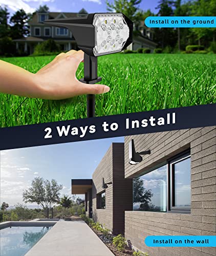 JUO Solar Spotlights Outdoor Waterproof IP67, 32 LED 3 Lighting Modes Brightest Solar Lights Outdoor, Solar Powered Garden Pathway Lights Landscape Spotlights for Trees/Flags/Yard/Walkway