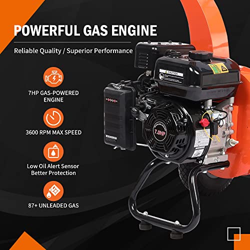 EFCUT C30 LITE Wood Chipper Shredder Mulcher Heavy Duty 7 HP 212cc Gas Powered 3 Inch Max Capacity 1-Year Warranty After Product Registration
