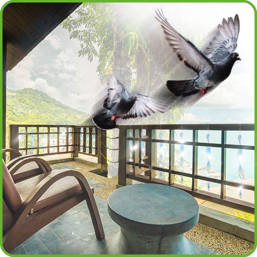 De-Bird Bird Scare Rods - Bird Repellent Woodpecker & Pigeon Deterrent Outdoor Spinning Repeller Device for Garden or Yard