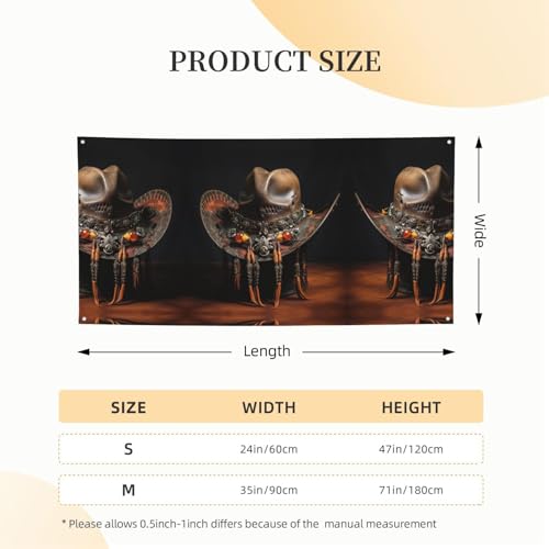 Banners and Signs for Outdoor 35x71 Backdrop for Birthday Party Business Graduation Wedding Event,American West Rodeo Hat