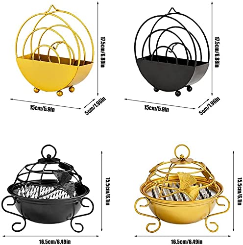 XJXJ Mosquito Coil Holder | Metal Incense Burner | Portable Insect Repellent | Home Garden Fragrance Aromatherapy | Includes Lid and Handle