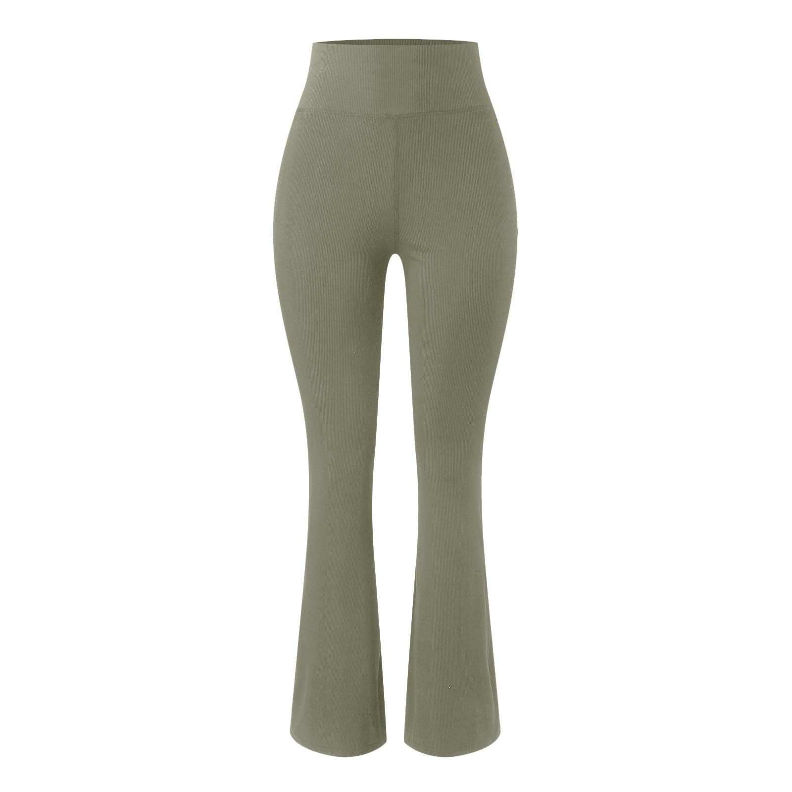 SMIDOW High Waist Bootcut Yoga Pants for Women Tummy Control Flare Leggings Stretch Workout Running Bell Bottom Leggings Crazy CRZ Green S