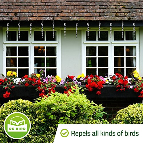 De-Bird Bird Scare Rods - Bird Repellent Woodpecker & Pigeon Deterrent Outdoor Spinning Repeller Device for Garden or Yard