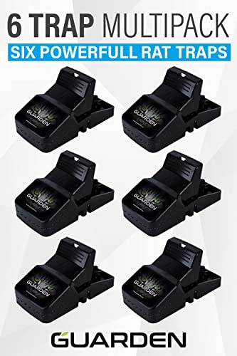 Rat Traps That Work (6 Pack) - Easy to Bait and Set, Rat Traps Indoor for Home, Large Rat Trap Outdoor - Trampas para Ratones/Trampas para Ratas - Forget Electric Traps, Choose Snap Traps for Rats