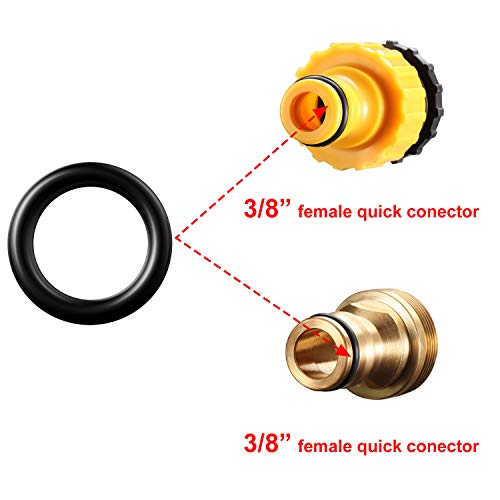Tatuo 50 Pieces Power Pressure Washer O-Rings Replacement for 1/4 inch, 3/8 inch, M22 Quick Connect Coupler