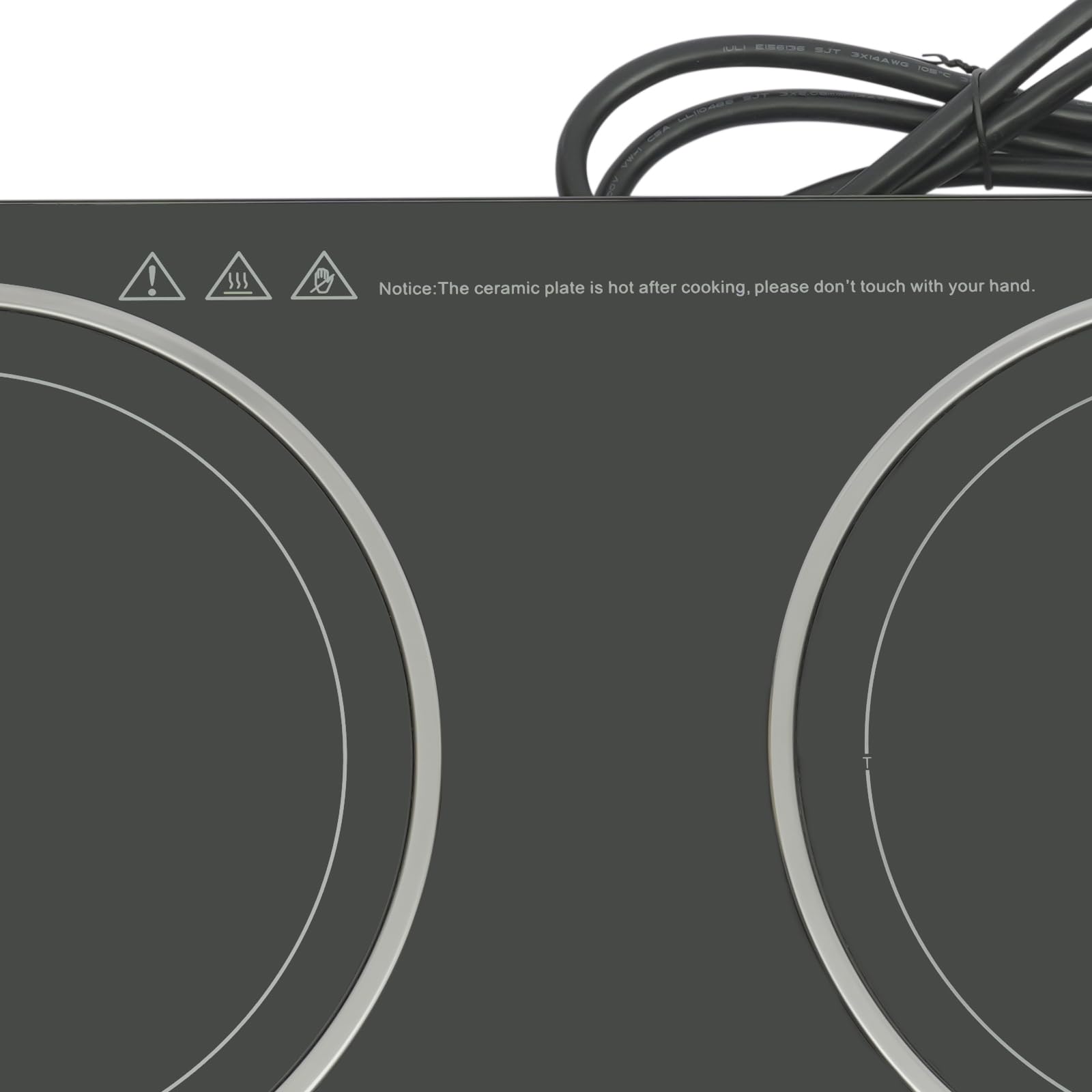 Electric Induction Ceramic Cooker,Countertop 2 Burner Cooktop Portable Cooker,2 Burners Induction Cooktop Electric Hob Cook for Camping,RV (1200W Induction Cooker+ 1200W Super Power)