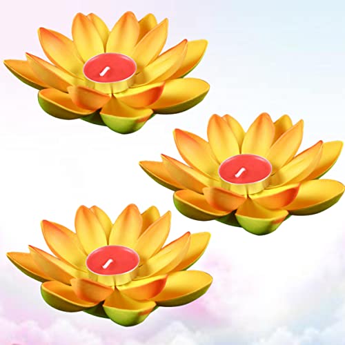Housoutil Outdoor Lantern Led Night Light 3pcs Floating Lanterns, 6inch Floating Light Floating Candles for Pool Garden Fish Tank Decoration (Orange) Outdoor Lantern Led Night Light