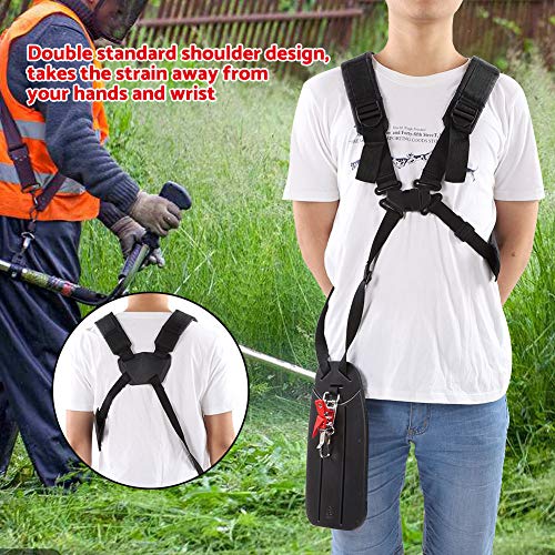 ZPSHYD Trimmer Double Shoulder Strap, L-Shaped Nylon Belt Lawn Mower Padded Strap Harness for Brush Cutter Garden