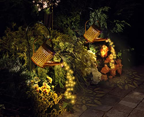 Light Solar Powered Watering Can with LED Light Solar Fairy Lights with Outdoor String Lights Hanging Solar Lantern Garden Decor Outdoor Lanterns Gifts Waterproof for Garden Patio Yard Pathway Walkway