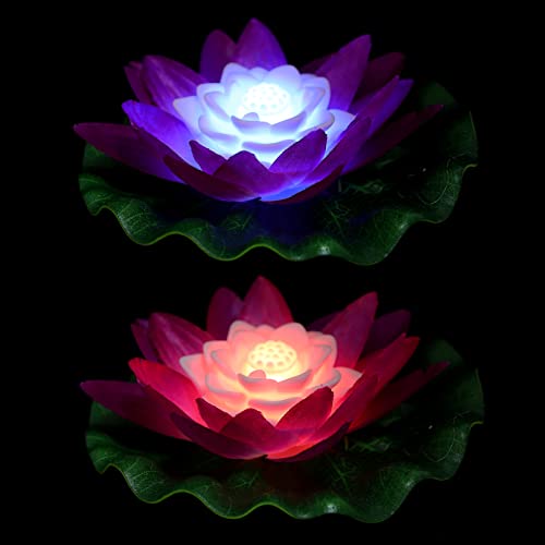 LABRIMP Light Lily Tank Lights Color Changing : Battery for Led Decor Water Garden Pool Fish Wedding Operated Swimming Decoration Festival Lamp Lotus Outdoor Flower Pond Floating Ornament