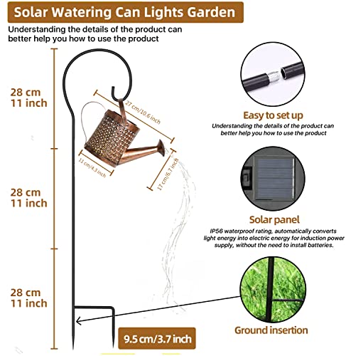 Light Solar Powered Watering Can with LED Light Solar Fairy Lights with Outdoor String Lights Hanging Solar Lantern Garden Decor Outdoor Lanterns Gifts Waterproof for Garden Patio Yard Pathway Walkway