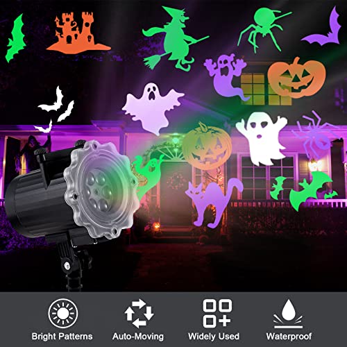 Halloween Lights LED Projector Lights Halloween Projector Lights Outdoor Indoor Ghost Pumpkin Lights Outside Spotlight Landscape Lights for Holiday Party Garden Party Decorations
