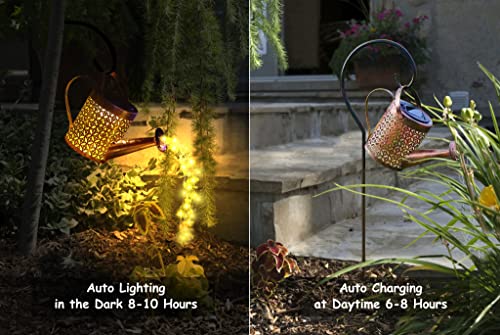 Light Solar Powered Watering Can with LED Light Solar Fairy Lights with Outdoor String Lights Hanging Solar Lantern Garden Decor Outdoor Lanterns Gifts Waterproof for Garden Patio Yard Pathway Walkway