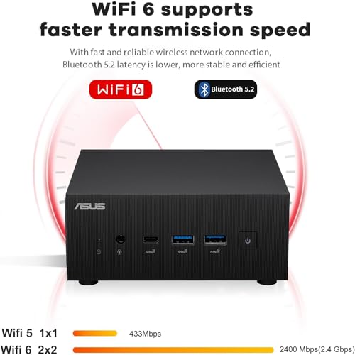 ASUS ExpertCenter Business Mini PC Desktop, AMD Ryzen 7 5800H Processor, 32GB RAM, 2TB SSD, HDMI, Display Port, RJ45, Wi-Fi 6, Windows 11 Pro, Black