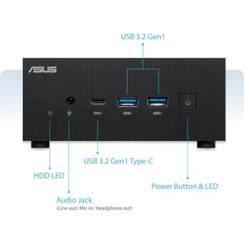 ASUS ExpertCenter Business Mini PC Desktop, AMD Ryzen 7 5800H Processor, 32GB RAM, 2TB SSD, HDMI, Display Port, RJ45, Wi-Fi 6, Windows 11 Pro, Black