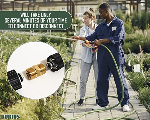 Pressure Washer Quick Connect Adapter - M22 Adapter Pressure Washer Hose Connector Kit - Brass Hose Quick Connect Set 4500 Psi Pressure Adapter - Hose Quick Connect Fittings for Pressure Washer