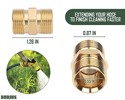 Pressure Washer Quick Connect Adapter - M22 Adapter Pressure Washer Hose Connector Kit - Brass Hose Quick Connect Set 4500 Psi Pressure Adapter - Hose Quick Connect Fittings for Pressure Washer