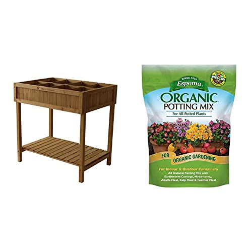 VegTrug 8 Pocket Herb Garden and Espoma Organic Potting Soil Mix - All Natural Potting Mix for All Indoor & Outdoor Containers Including Herbs & Vegetables. for Organic Gardening, 8qt. Bag. Pack of 1