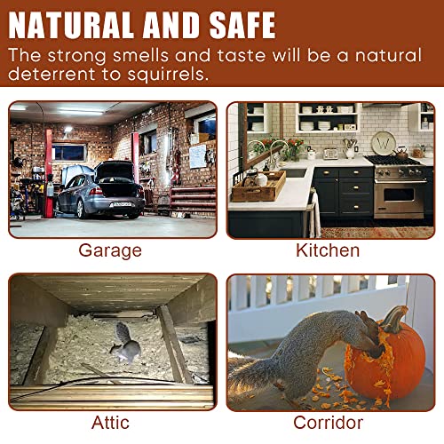 SEEKBIT 4 Pack Squirrel Rodent Repellent, Waterproof Peppermint Oil Chipmunk Repellent, Attic Closets Home Garage RV Trucks Car Engines Garden Squirrels Deterrent, Under Hood Animal Repeller (Pink)