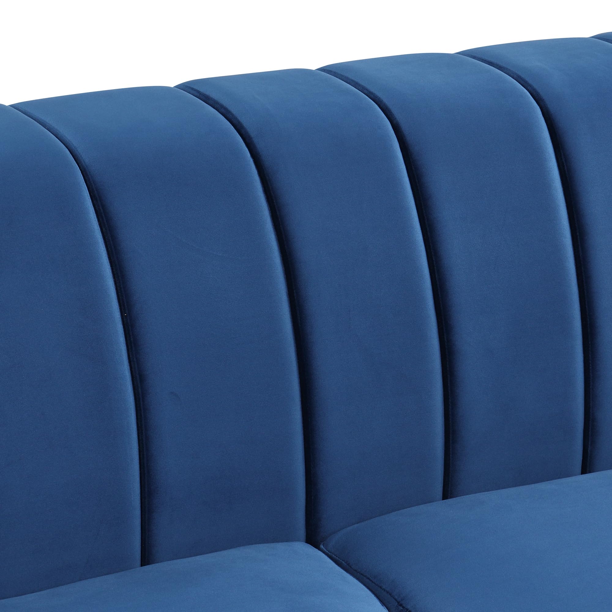 Tiokop Plush 51" Modern Style Dutch Fluff Double Seater Upholstered Sofa with Solid Wood Legs, Buttoned Tufted Backrest,Living Room Furniture for Apartment,Office and Lounge Area,Easy Assembly,Blue