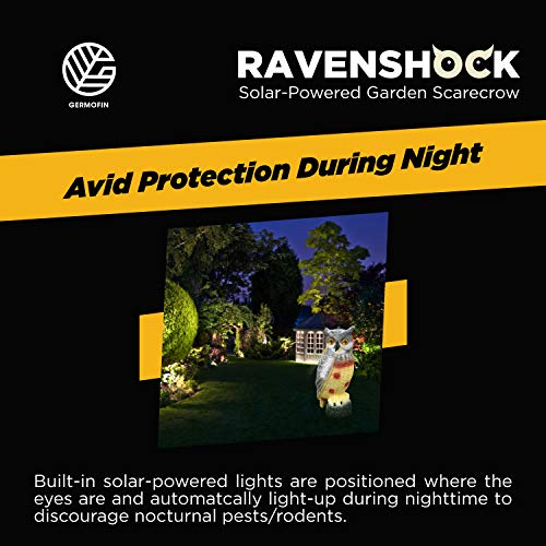 GERMOFIN Hausse 2 Pack Bird Scarecrow Fake Horned Owl Decoy, Nature Enemy Pest Repellent for Outdoor Garden Yard