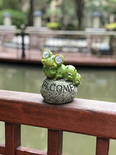 Bo-Toys Solar Powered Caterpillar On A Welcome Stone Outdoor LED Garden Light Decor