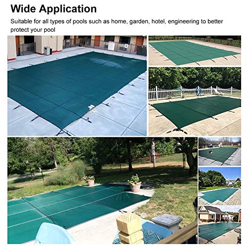 Covers Outdoor Garden Inground Pool Safety, Green Rectangle Mesh, Easy Installation, Includes All Needed Hardware (Size : 400×600cm/13×19ft)