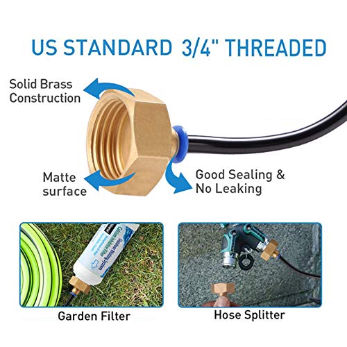 H&G lifestyles Misters for Patio Misting System 59FT (18M) Misting Line 20 Brass Mist Nozzles Brass Adapter for Patio Garden Umbrellas Greenhouse Trampoline