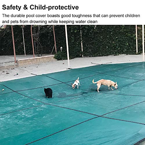 Covers Outdoor Garden Inground Pool Safety, Green Rectangle Mesh, Easy Installation, Includes All Needed Hardware (Size : 400×600cm/13×19ft)