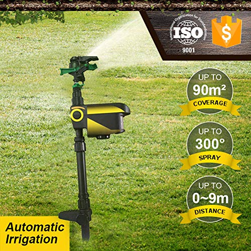 SHINING Bird Scare Garden Automatically PIR Sensor Water Jet Driving Animals (Yellow)