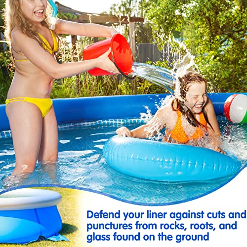 Woanger 13 ft Pool Mat Swimming Pool Ground Cloth Square Pool Liner Pad Waterproof PE Ground Pool Mat for Above Ground Pools Avoid Rocks, Roots, and Glass