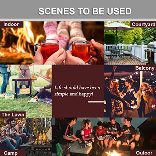 Vnewone 32'' Outdoor Fire Pit Metal Square Firepit Patio Stove Wood Burning for Backyard Garden Camping Picnic Bonfire with Spark Screen Cover, Log Grate, Poker,32" L32 W 14”, Black
