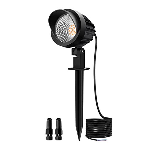 MEIKEE 7W LED Landscape Lights Low Voltage Outdoor Spotlight with Connectors, Landscape Light, 3000K Warm White, IP66 Waterproof for Driveway, Yard, Lawn, Flood, Swimming Pool, Garden(1 Pack)