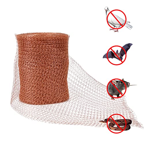 Copper Mesh - 5" X 49" Rodent Mesh, Sturdy Pure Copper Stuff-fit Wire Mesh for Gap Copper Blocker Fill Fabric, Double Layer Copper Fabric Wool Hole Filler Used for Garden, Decor and House