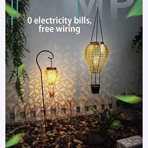 JIXAW Solar Lights Outdoor Garden Decor, Large Hanging Lantern Waterproof Watering Can Landscape Lights Outside Decorations for Yard Front Porch Patio Backyard Gardening Gift,Multicolour