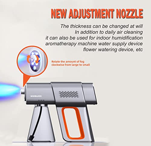 Handheld Induction Nano Fogger Machine,Sanitizer Spray Machine, Electrostatic Sprayer, Electrostatic Atomizer Sprayer,Cordless Nano Steam for Home Office Garden use (Gray)