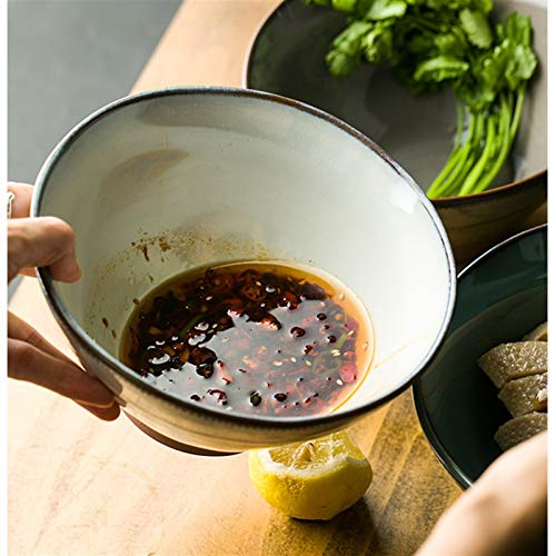 Salad bowl Ceramic Dishware Food Steak Stunning Plate Household Fresh Fruit Salad Bowl Plate Porcelain Dinnerware Soup bowl (Color : C)