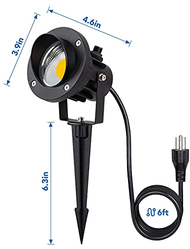 SUNVIE Outdoor LED Spotlight with Dusk to Dawn Photocell Light Sensor 20W Landscape Lights 120V AC 3000K Warm White Waterproof Landscape Spotlights for Yard Tree Flag Garden Decor 6 FT Cord(2 Pack)