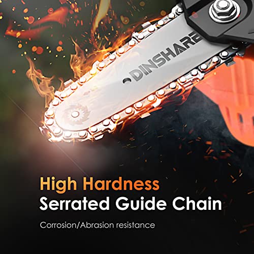 Mini Chainsaw - Cordless Electric 4 Inch Chain Saw W/ 20V 2000mAh Battery & Charger, Safety Lock & 90° Baffle, Handheld, Lightweight & Easy Carry For Outdoor Use - Tree/Branches/Wood Cutting/Trimming