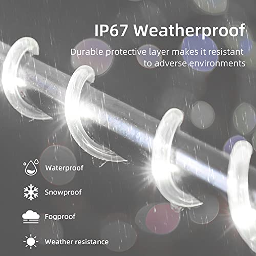PETVAY LED Solar Rope Lights Outdoor Waterproof, 33 Ft 100 LED with 8 Flashing Modes & 800 mAh Battery, Solar Powered Outdoor String Lights for Pool Patio Garden Tree Path Camping Christmas